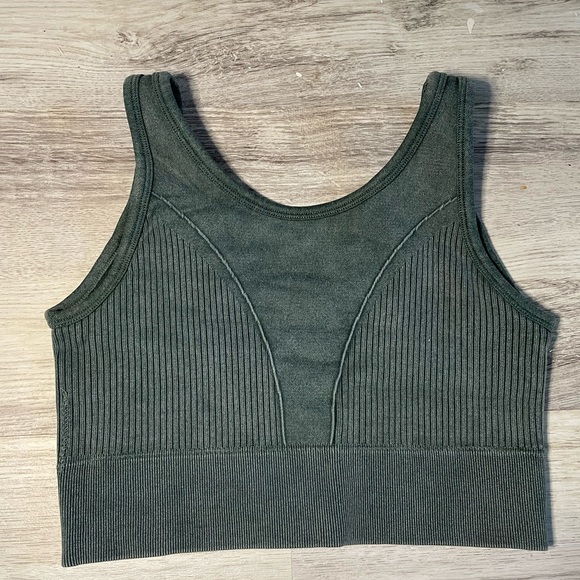 Tops | Army Green Sports Bra | Poshmark